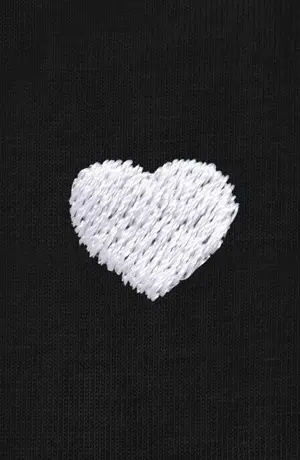 DALIX Heart Jersey Relaxed Tee - Black