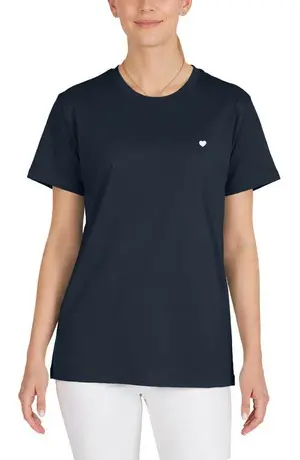 DALIX Heart Jersey Relaxed Tee - Navy Blue