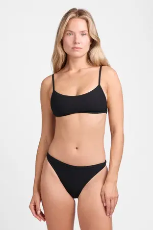JOLYN Melissa Bikini Bottom - Black Ribbed