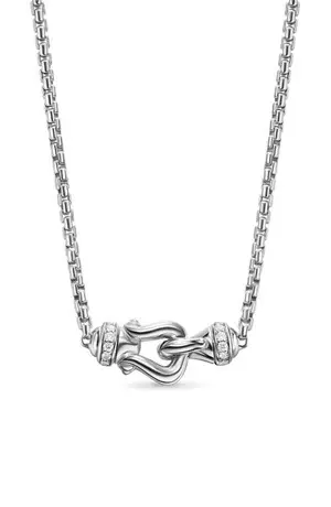 David Yurman Petite Buckle Chain Necklace - Diamond