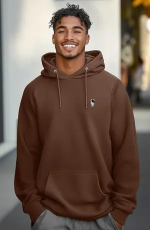 DALIX Astronaut Embroidered Midweight Hoodie - Chestnut