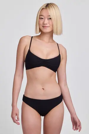 JOLYN JOLYN Valle Bikini Bottom Black Ribbed