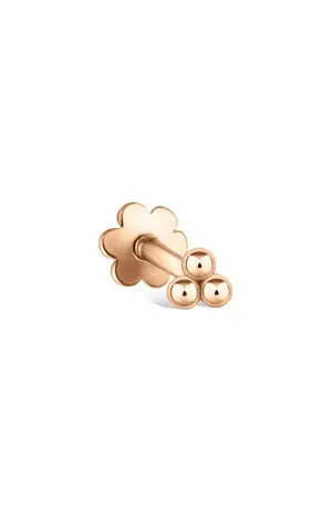 MARIA TASH Ball Trinity Single Threader Stud Earring - Rose Gold