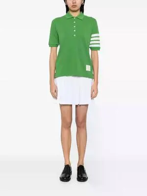 Thom Browne Classic Pique 4 Bar Short-sleeved Polo Top - Green