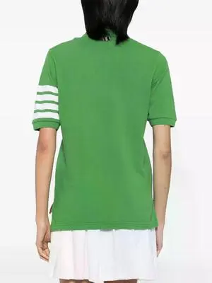 Thom Browne Classic Pique 4 Bar Short-sleeved Polo Top - Green