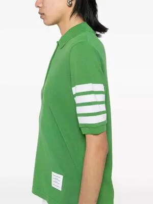 Thom Browne Classic Pique 4 Bar Short-sleeved Polo Top - Green