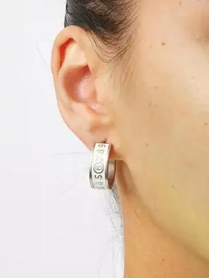MAISON MARGIELA Enamel Logo Hoop Earrings