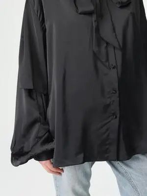 Balenciaga Button-up Shirt With Pussy Bow Detail - Black