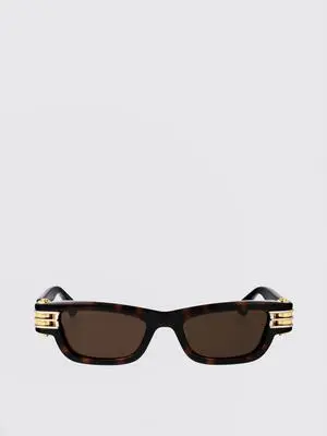 Bottega Veneta Rectangular Sunglasses With Gold Tone Accents