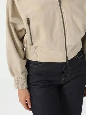 SALVATORE SANTORO Suede Bomber Jacket - Grey