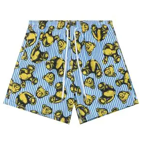 Palm Angels X Vilebrequin Bear Print Swimshorts - Blue