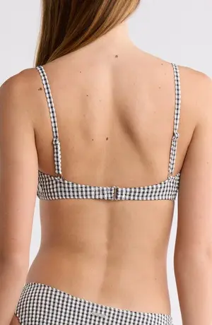 BILLABONG Cara Wave Check Tie Front Bikini Top