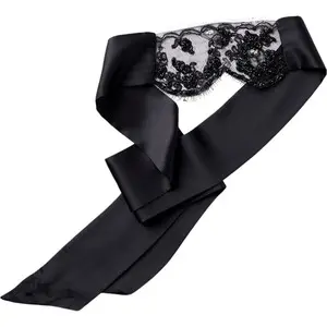Kiki De Montparnasse Lace Beaded Blindfold - Black