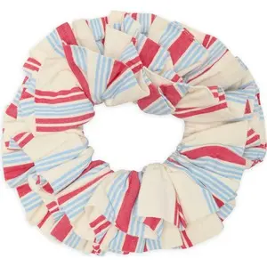 DAMSON MADDER Striped Scrunchie - Ivory Multi