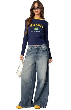 EDIKTED Brasil Long Sleeve T-shirt