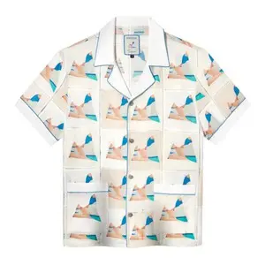 TOMBOLO Seascape Drop-out" Patchwork Shirt - White