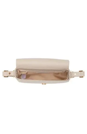 Sam Edelman Small Bay Leather Saddle Crossbody Bag - Light Taupe
