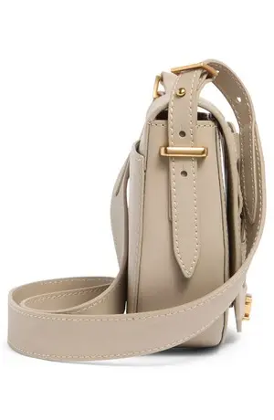 Sam Edelman Small Bay Leather Saddle Crossbody Bag - Light Taupe