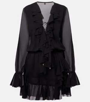BANANHOT Bellen Ruffled Mini Dress - Black