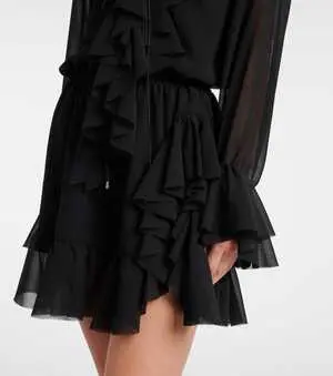 BANANHOT Bellen Ruffled Mini Dress - Black