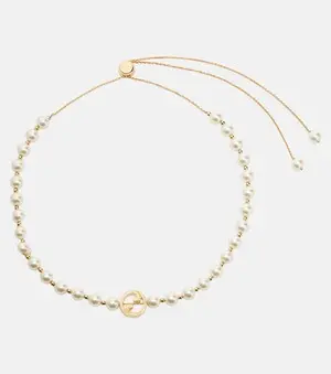 Gucci Interlocking G Pearl Necklace - White