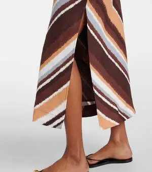Faithfull The Brand Marga Striped One-shoulder Linen Maxi Dress