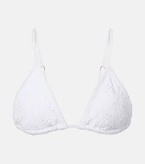 Farm Rio Broderie Anglaise Cotton Bikini Top - White