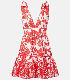 Poupette St Barth Cara Cotton Mini Dress - Red
