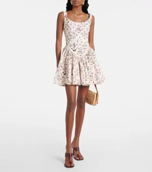 Agua Bendita Floral Cotton Mini Dress - Multicoloured