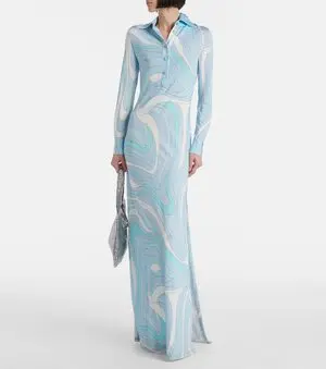 Emilio Pucci Marmo Shirt Dress - Blue