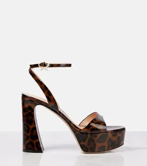 GIANVITO ROSSI Nancy 110 Leopard-print Platform Sandals