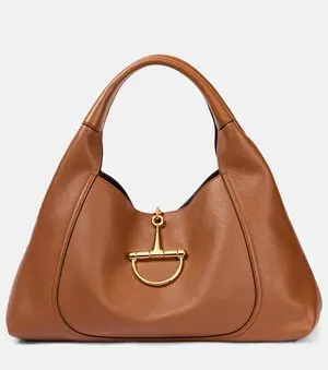 Gucci Softbit Large Leather Shoulder Bag - Brown