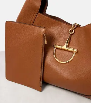 Gucci Softbit Large Leather Shoulder Bag - Brown