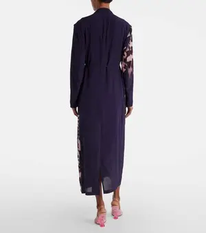 Dries Van Noten Printed Embellished Wrap Dress