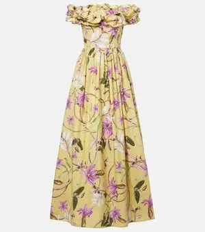 Agua Bendita Espliego Floral Cotton Poplin Maxi Dress - Multicoloured