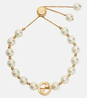 Gucci Interlocking G Faux Pearl Bracelet White