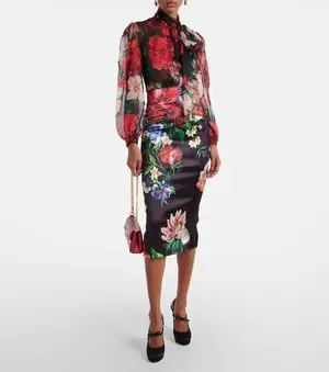 Dolce & Gabbana Floral Printed Midi Skirt