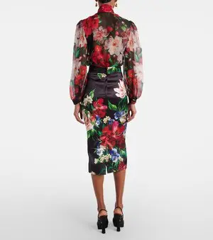 Dolce & Gabbana Floral Printed Midi Skirt