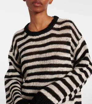 RÓHE Striped Linen-blend Sweater