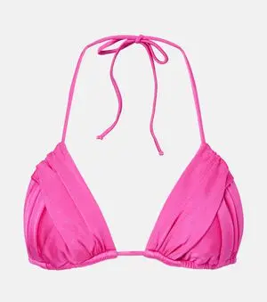 BANANHOT Jasmin Ruched Triangle Bikini Top - Pink