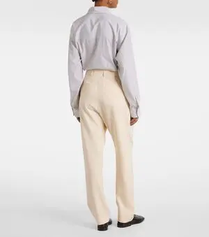 LEMAIRE Wool-blend Gabardine Tapered Trousers - Beige