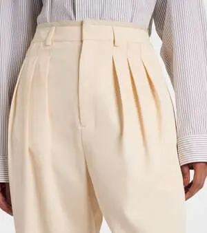 LEMAIRE Wool-blend Gabardine Tapered Trousers - Beige