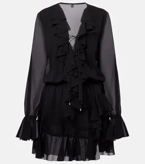 BANANHOT Bellen Ruffled Mini Dress - Black