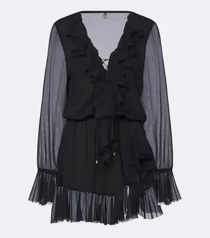 BANANHOT Bellen Ruffled Mini Dress - Black