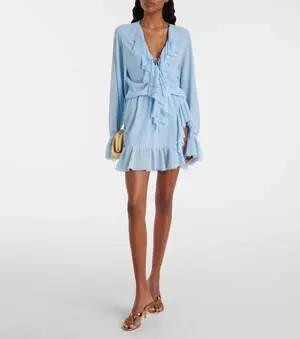 BANANHOT Bellen Ruffled Mini Dress - Blue