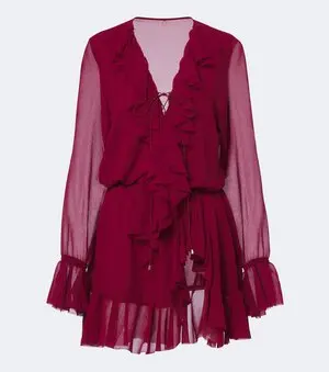 BANANHOT Bellen Ruffled Mini Dress - Red