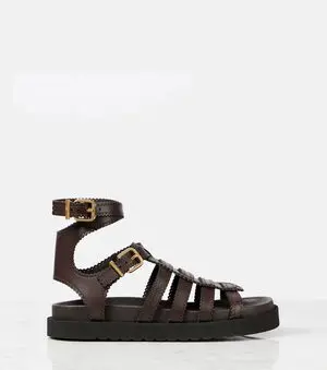 Zimmermann Goldie Leather Gladiator Sandals