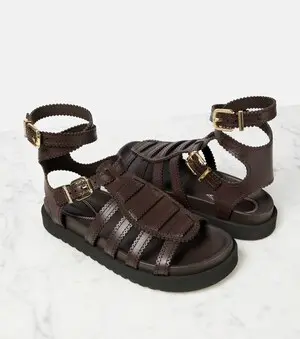 Zimmermann Goldie Leather Gladiator Sandals