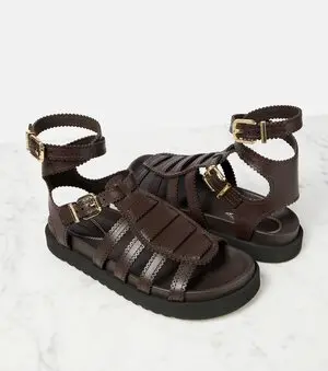 Zimmermann Goldie Leather Gladiator Sandals
