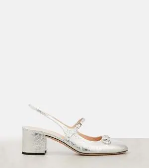Gucci Horsebit Leather Slingback Pumps